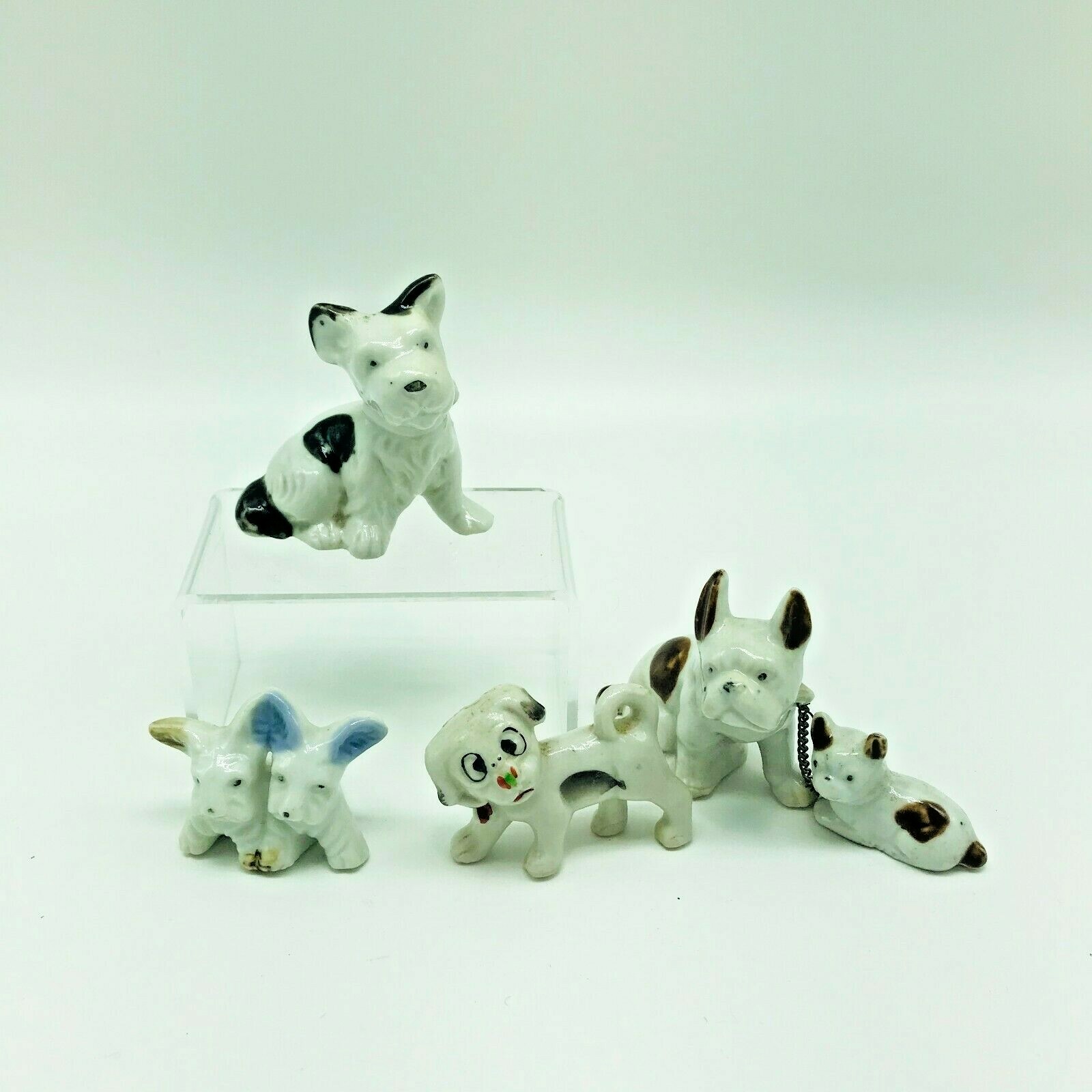 5 Vintage Japan Porcelain Dogs French Bulldog Terrier Figurines | eBay