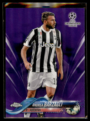 2017-18 Topps Chrome UEFA CL PURPLE REFRACTOR Andrea Barzagli Juventus ...