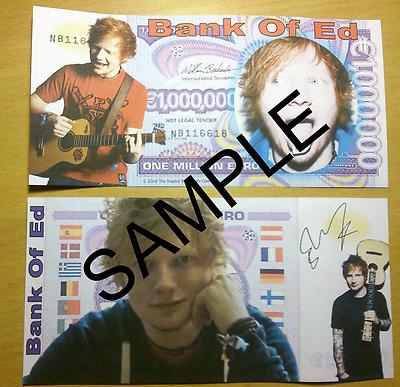 ED SHEERAN 1 MILLION EURO NOVELTY BANK NOTE MILLIONAIRE BANKNOTE | eBay UK