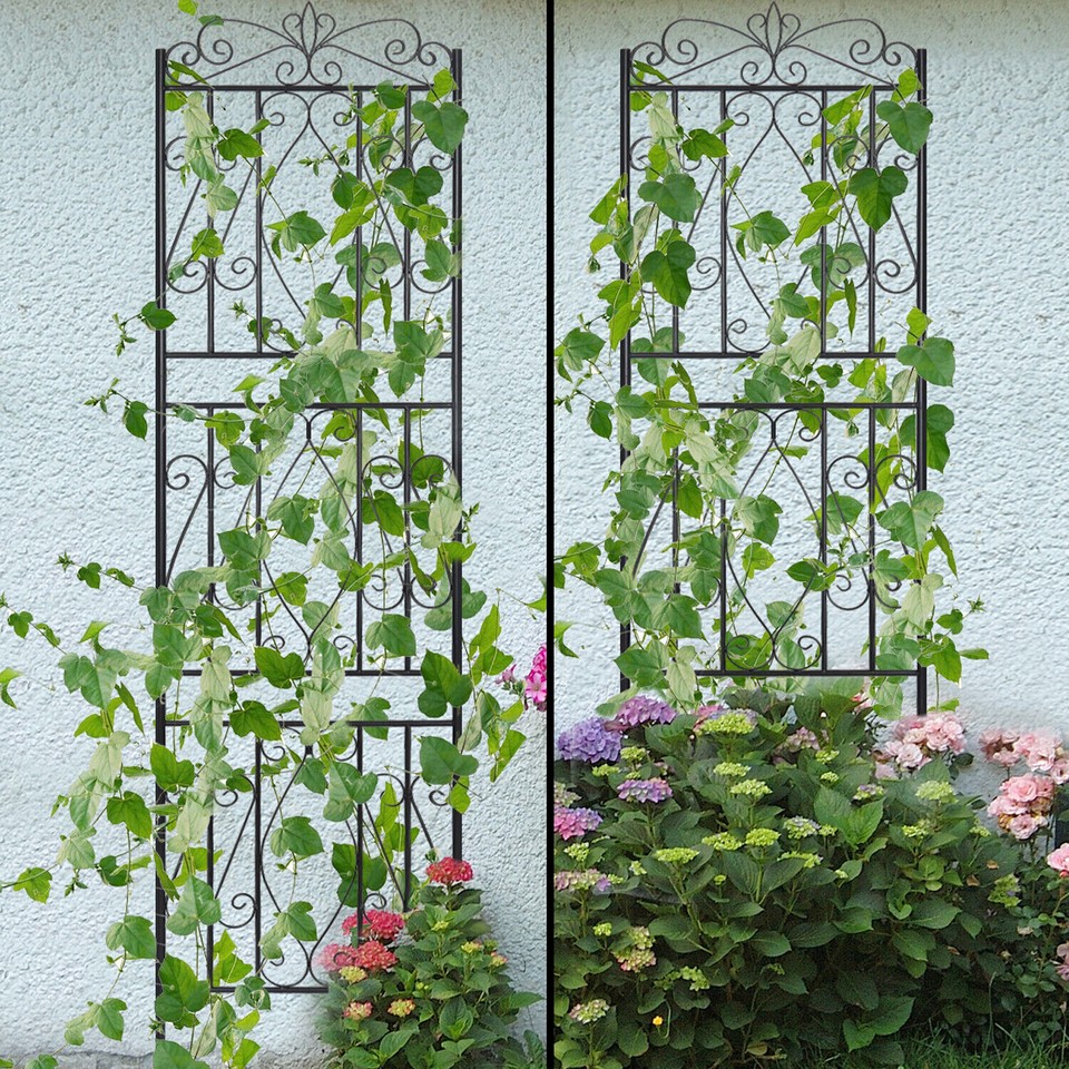 2pcs Rustproof Tall Garden Trellis Heavy Metal Panels for Climbing ...