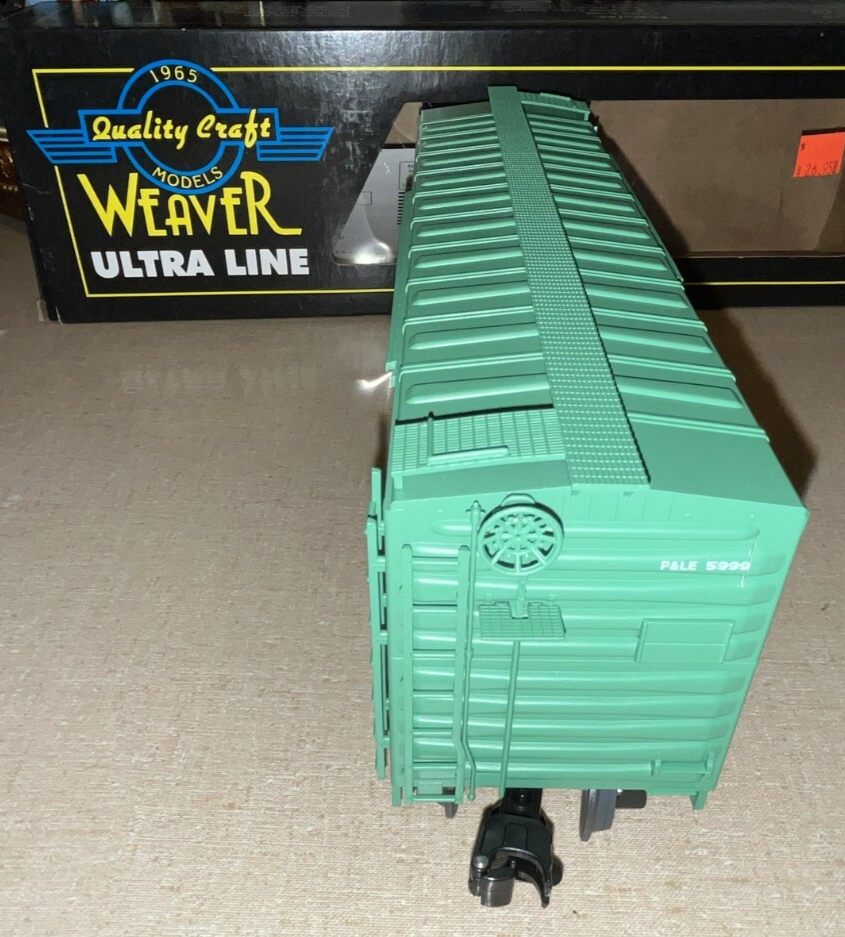 Weaver Pittsburgh & Lake Erie 40' Jade Green Boxcar w/3-Rail Trucks ...