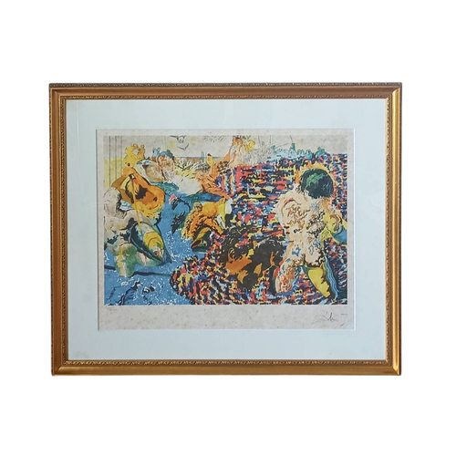 Salvador Dali " Tuna Fishing " Lithograph Autograph H 28 x W 32.8 x D 1 ...