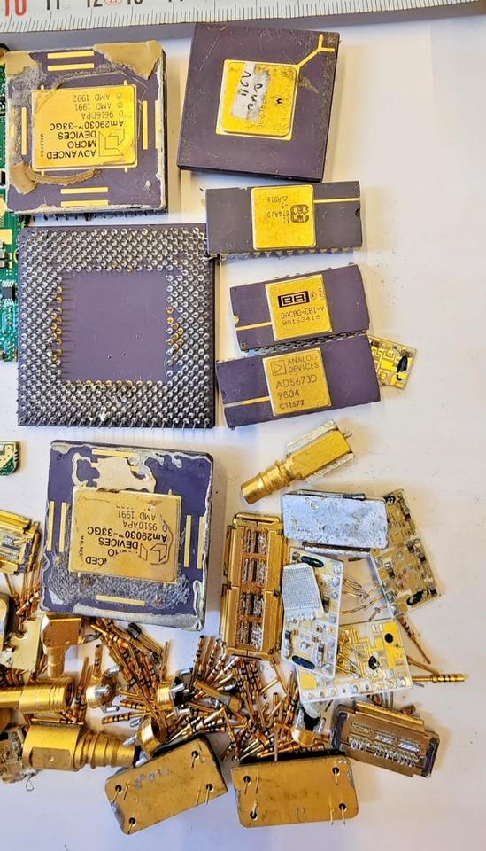Gold Recovery Lot – Ceramic ICs CPUs RF Gold Plated Modules Scrap 237g ...