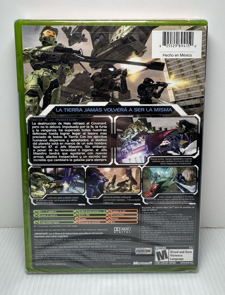 HALO 2 (Spanish) Microsoft Xbox 2004 Brand New W/ Factory Seal & Do Not ...