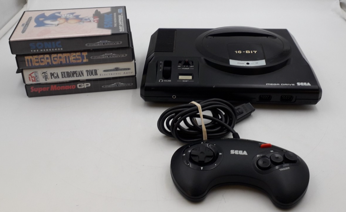 Vintage Sega Mega Drive 1 Console & 4 Games Sonic, Mega Games I ...