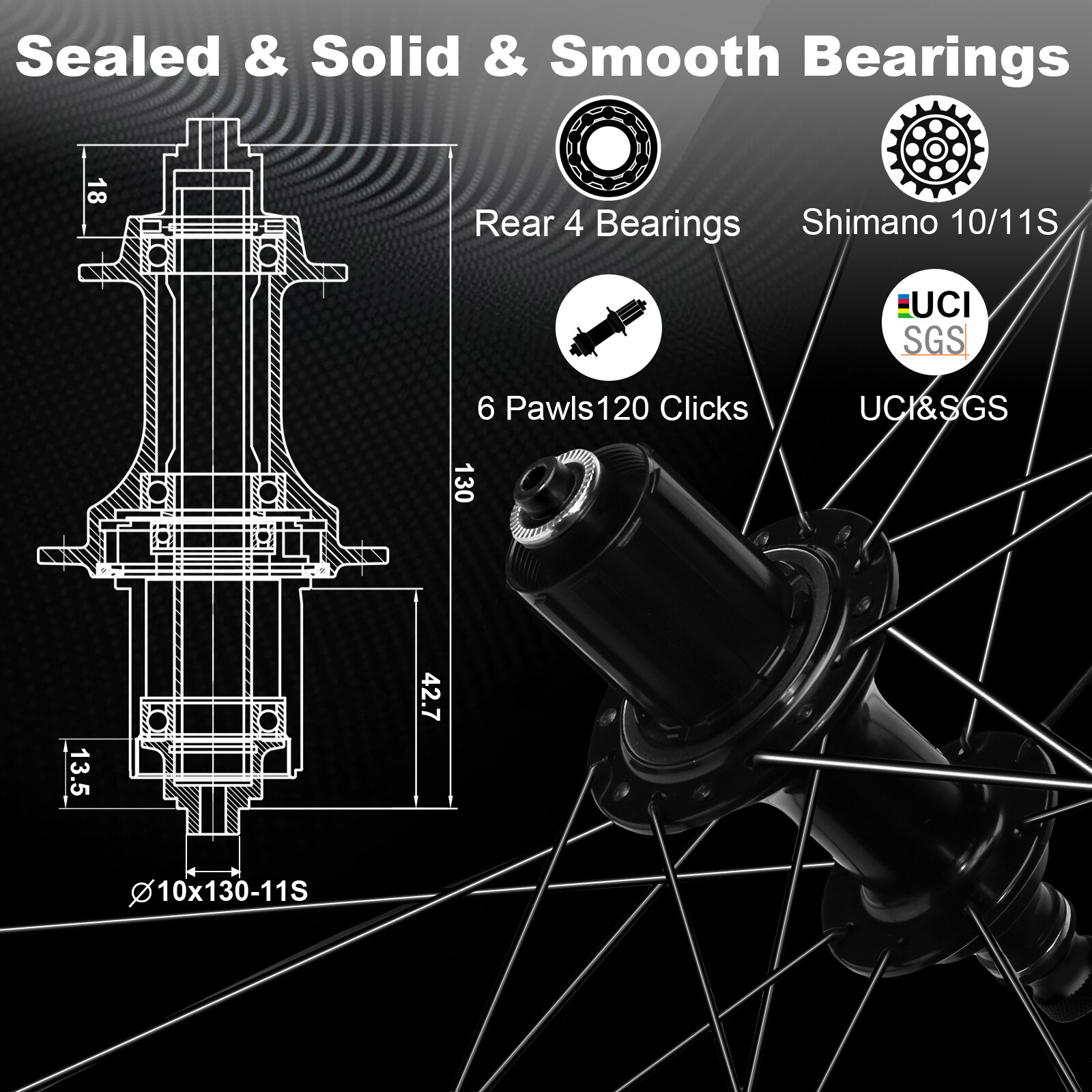 700C Carbon Wheels 38mm Road Bike Rim Brake Wheelset Clincher/Tubeless ...