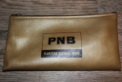 Vintage Planters National Bank PNB Zippered Gold Deposit Drop Bag. VGVC ...