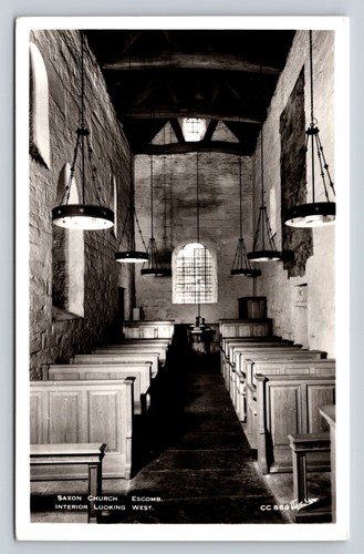 RPPC Saxon Church Interior Looking West - Escomb, England VINTAGE ...