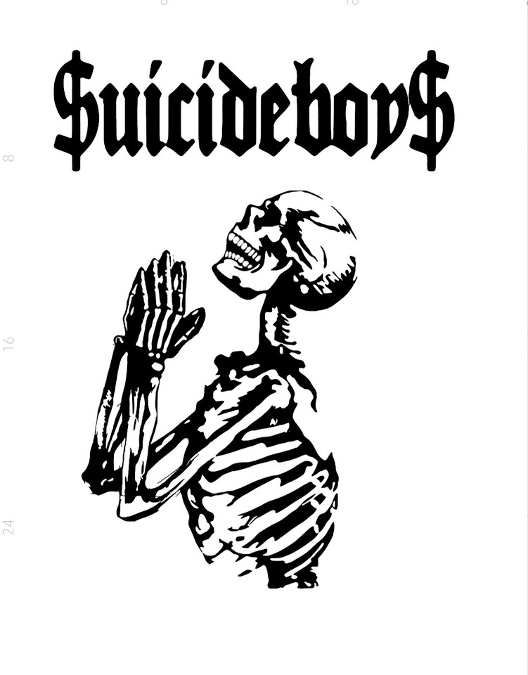 Suicideboys Prayin Skeleton Premium Vinyl Decal | Scrim | Ruby da ...