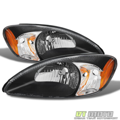 2000-2007 Ford Taurus Black Replacement Headlights Headlamps 00-07 Left ...