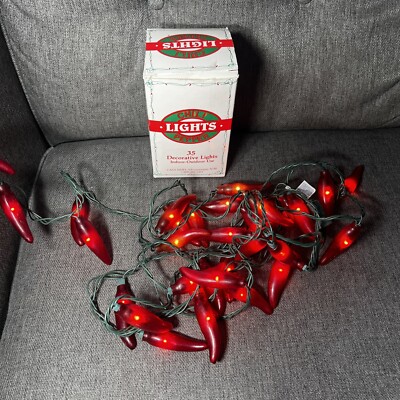 Chili Red Pepper Christmas Lights Strand Kitchen Decor String Lights In ...