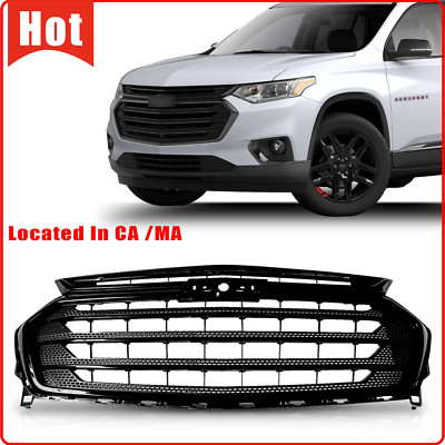 Front Upper Grille Grill Gloss Black For Chevrolet Traverse 2018-2021 ...