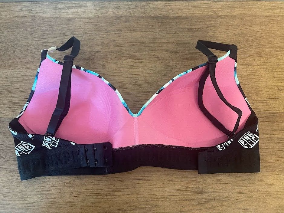 PINK Victoria's Secret Black Block 34D Wear Everywhere Wireless Light ...