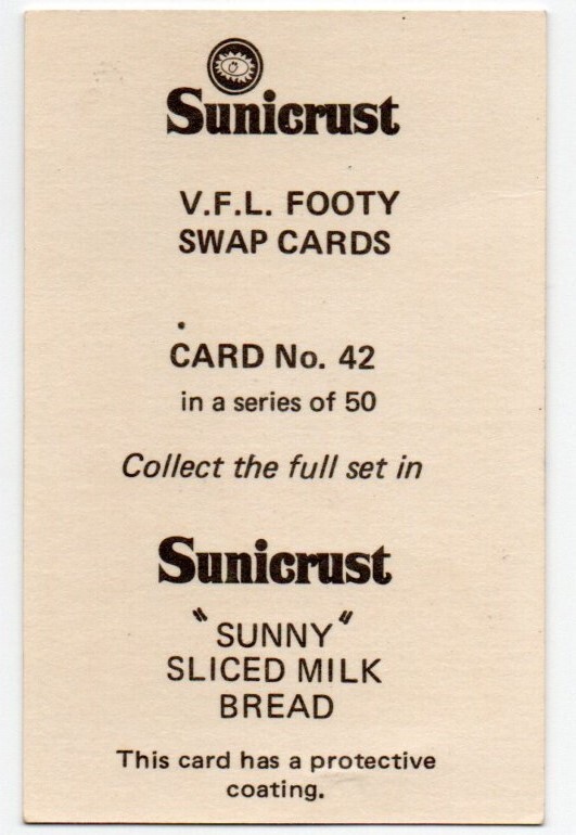 1971 Sunicrust (42) John WILLIAMS Essendon | eBay