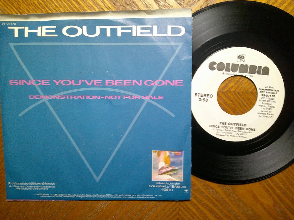PROMO COLUMBIA 45 7" RECORD w/PS/THE OUTFIELD/SINCE YOU'VE BEEN GONE ...
