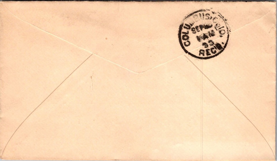 GOLDPATH: US EARLY COVER 1893 COLUMBUS,OH.FANCY CANCEL. CV787_P32 | eBay