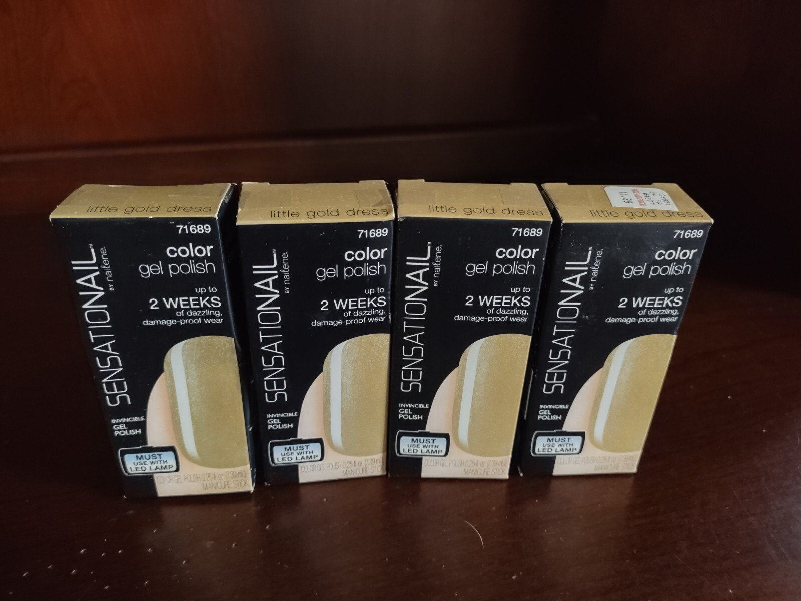 Lot Of 4 SensatioNail Invincible Gel Nail Polish Color Little Gold ...