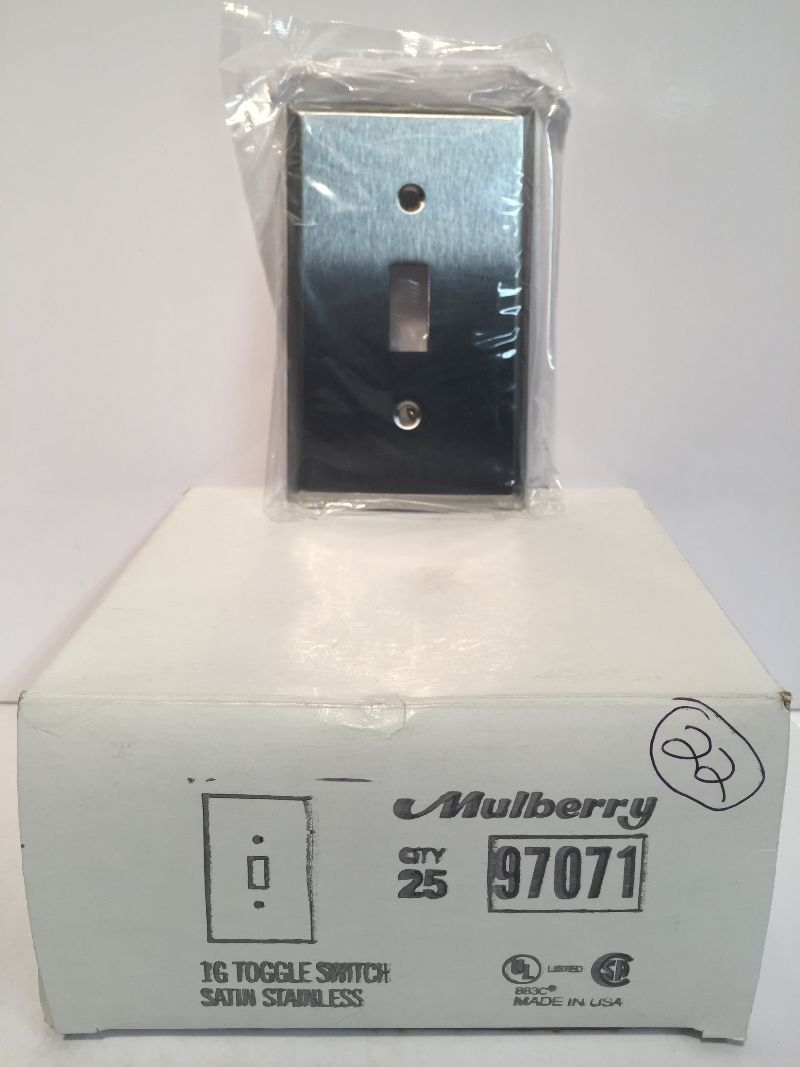 Mulberry 97071 Stainless Steel 1-Gang Toggle Switch Cover Wallplate ...