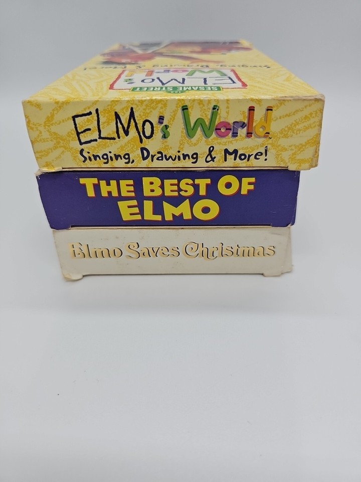 Sesame Street VHS Tapes Lot Of 3 Elmo Singing-Drawing, Saves Christmas ...