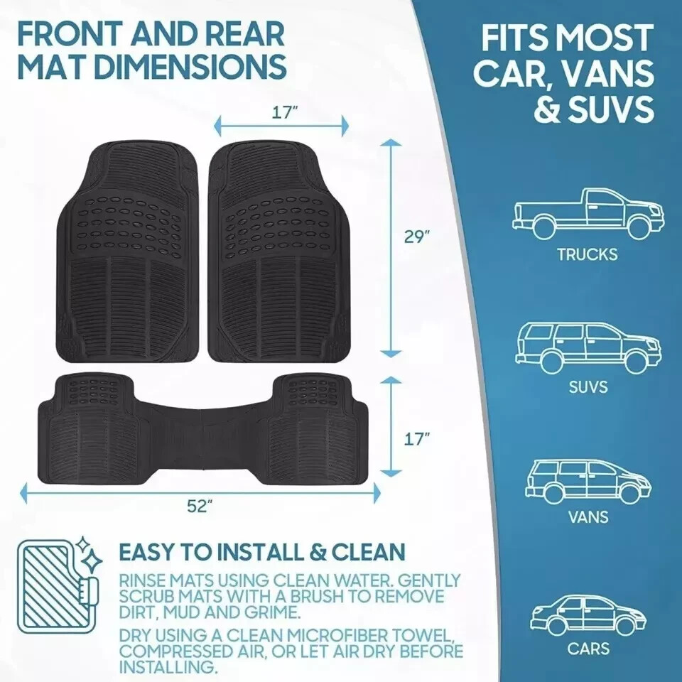 For All Toyota Car Floor Mats 3pcs Swift Installation Smooth Rugged ...