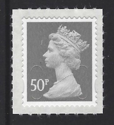 2009 GB QEII ROYAL MAIL 50P GREY DEFINITIVE MACHIN SA STAMP SG U2911 ...