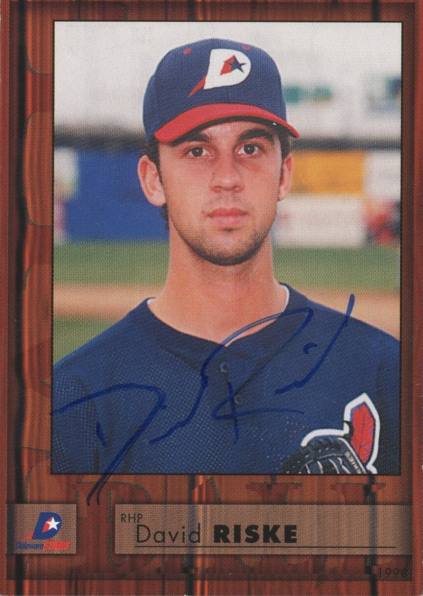 1998 Delaware Stars DAVID RISKE Signed Card autograph AUTO BREWERS ...