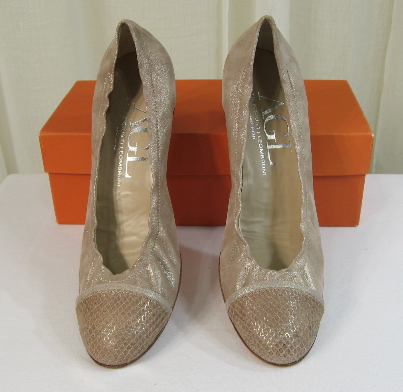NIB AGL Womens Grace Cap Toe Elasticized Leather Pump EUR 42/US 12 ...