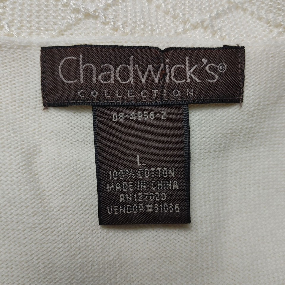 Chadwick's Collection Women's White Short Sleeve Open Front Cardigan ...