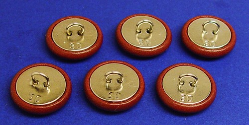 6 MADE IN USA Mahogany Tan Brown genuine leather tufting buttons, metal ...