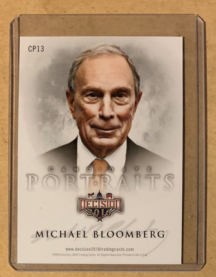 MICHAEL BLOOMBERG DECISION 2016 POLITICAL TRADING CARDS COLOR PORTRAIT ...