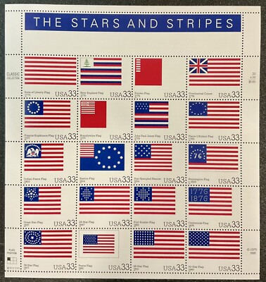US Postage stamps The Stars And Stripes FLAGS 33c 20 stamps MNH | eBay