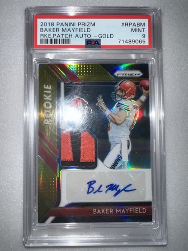 Baker Mayfield 2018 RPA- GOLD PSA 9 JERSEY NUMBER 6/10 | eBay
