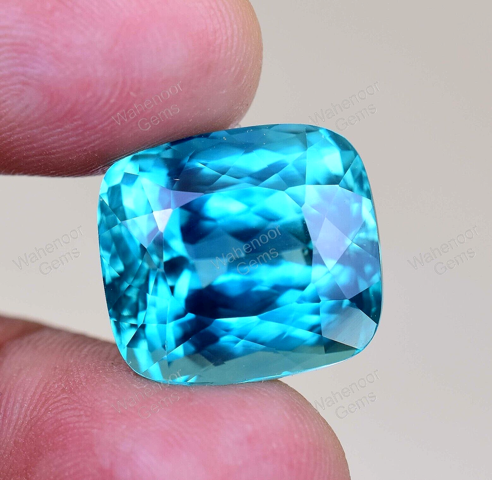 31.1Ct Natural Bi-Color Parti Sapphire Flawless Cushion CERTIFIED Loose ...