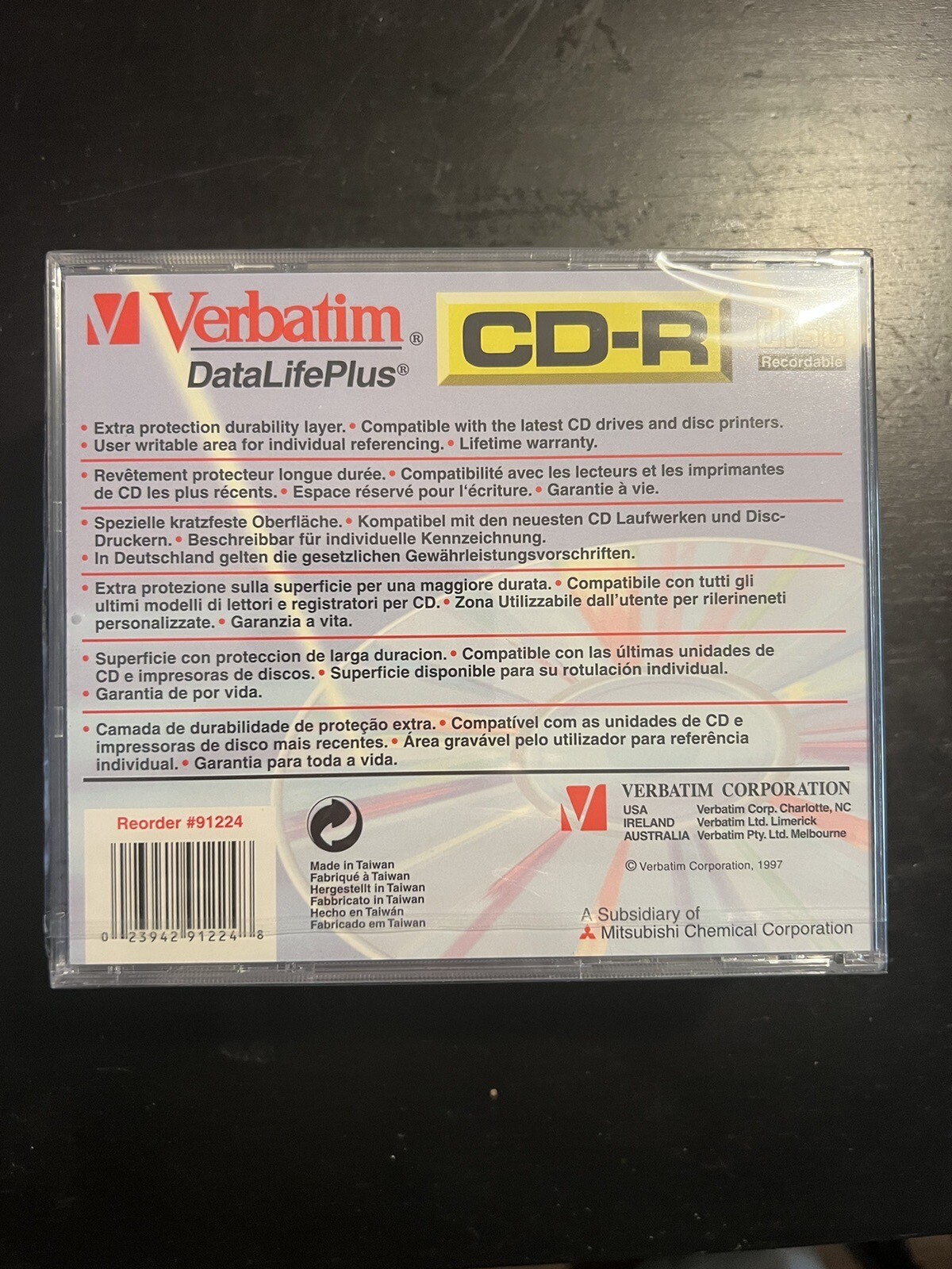 (5) Verbatim Data Life Plus Recordable Compact CD-R Disc 650 MB 8X ...
