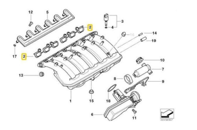 New Intake Manifold Gasket Set for BMW E36 E39 E46 E60 E85 11611436631 ...