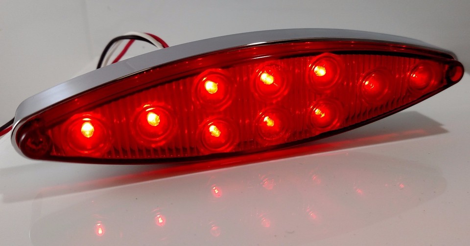 Pair Red LED Cats Eye Brake Turn Signals Tail Lights Stop Lamp w ...