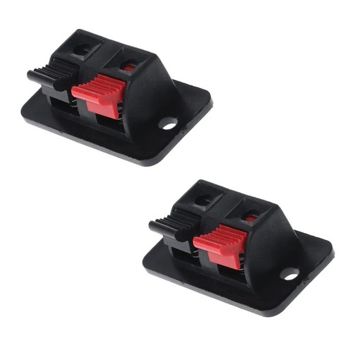 2x Subwoofer Speaker Box Terminal Connector 2-Wire Dual Square Sub Push ...