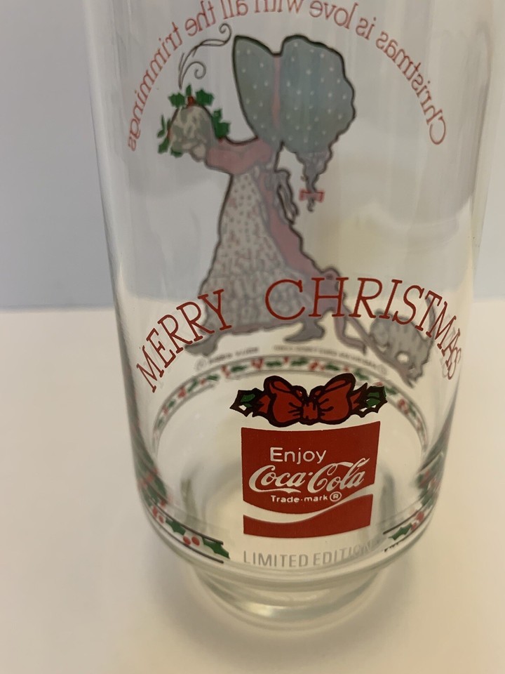 Coca-Cola Holly Hobbie Drinking Glass~Christmas is the nicest time ...