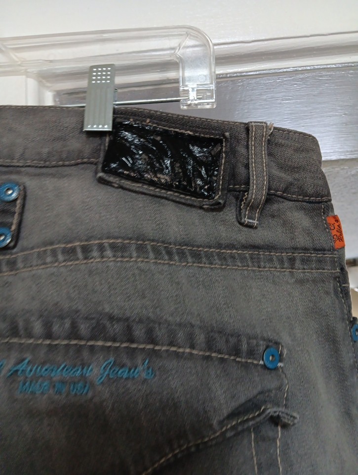 ROBIN'S JEAN Men's 40 #D5095 R Pocket Gray Embroidered Embellish USA ...