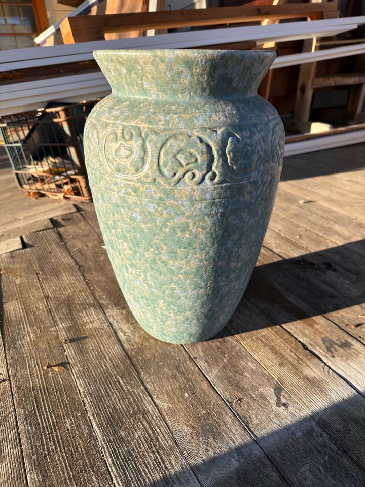 Western Monmouth Stoneware Co Pottery 16” Tall Sponge Vase Urn Rare | eBay