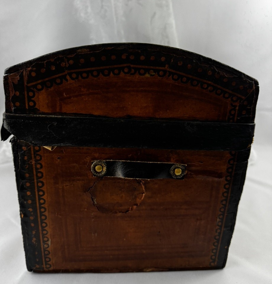 Antique Doll Trunk With Tray 1892 Doll Trunk 16 IN Wood Paper ...
