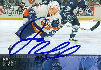 Jason Blake autographed Hockey Card (New York Islanders) 2003 Upper ...