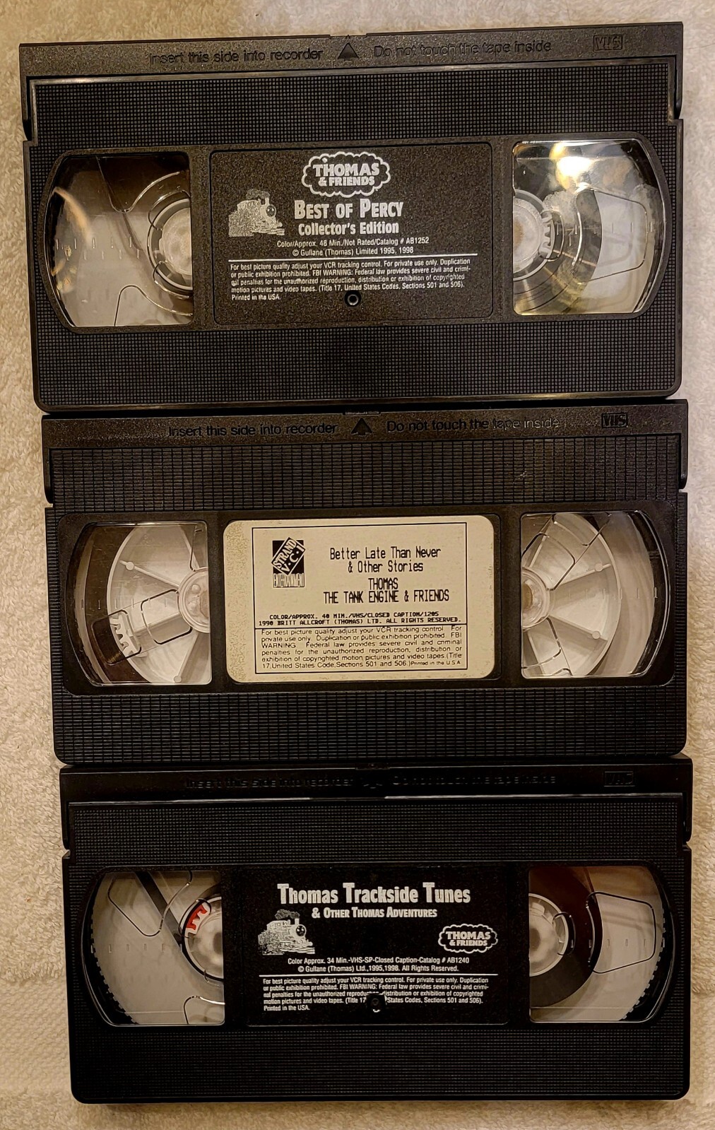 🚂🚂 Lot of 3 Vintage VHS Thomas Train Tank Engine Trackside Tunes Best ...