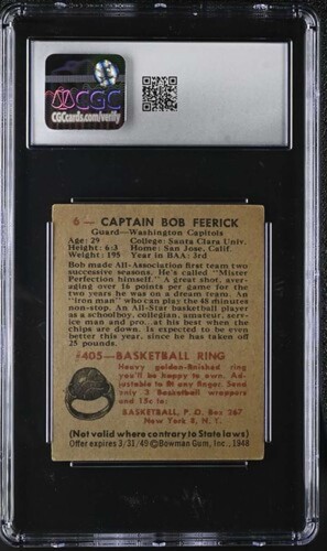 1948 BOWMAN #6 BOB FEERICK CGC 4.5 VG/EX+ RC ROOKIE 4120 | eBay