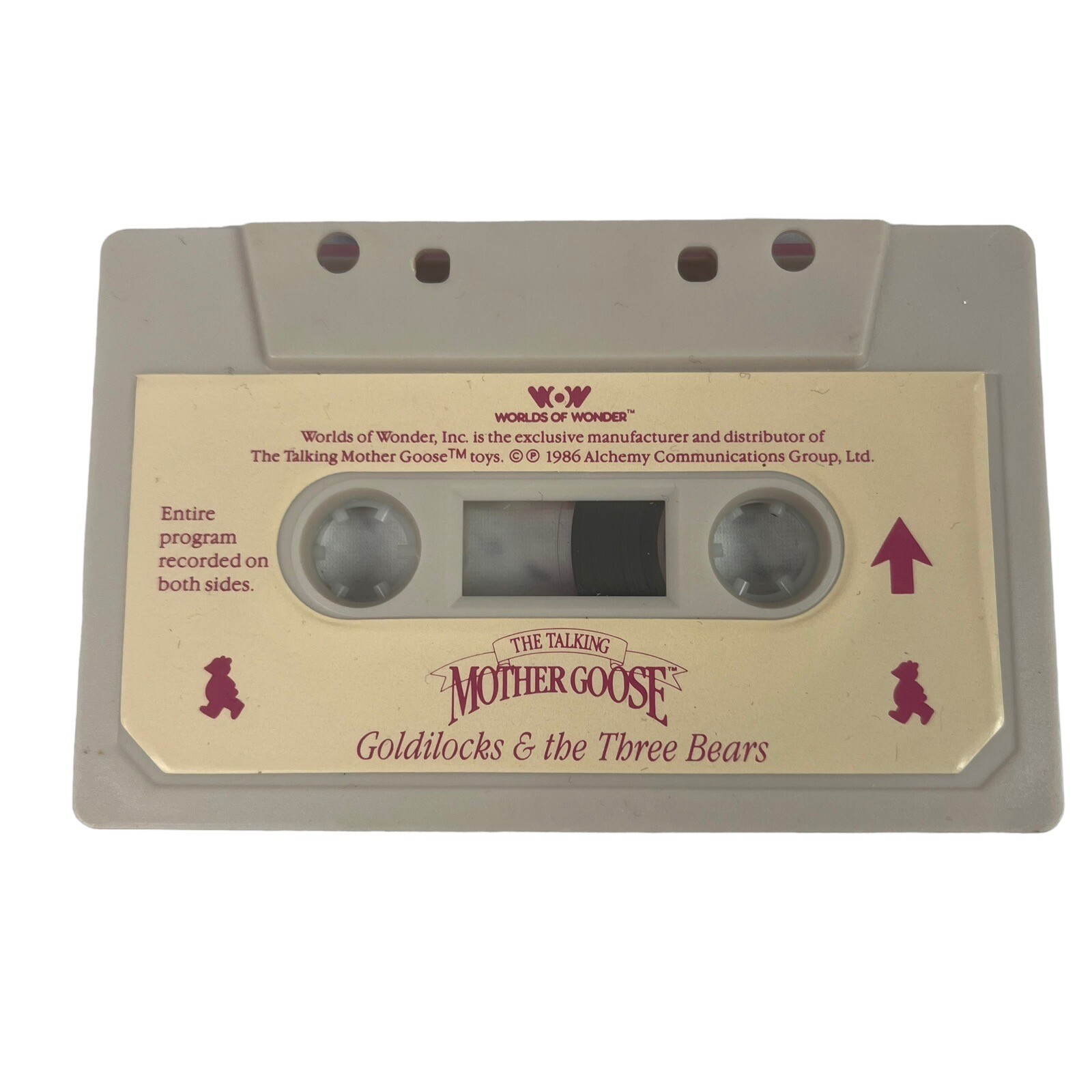 Worlds of Wonder The Talking Mother Goose Cassette Tape Goldilocks ...