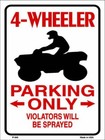 4 Wheeler Parking Only Metal Novelty Parking Sign P-849 | eBay