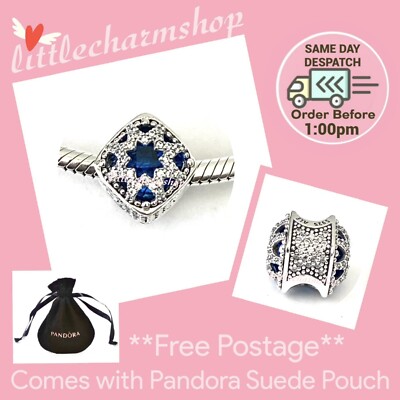 NEW Authentic Genuine PANDORA Silver Glacial Beauty Charm - 796360NSB ...