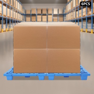 100kg/220.46lbs 6 Pcs Interlocking Storage Plastic Pallets Rectangular ...