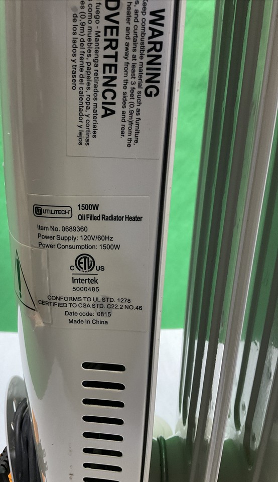Utilitech 1500-Watt Oil-filled Radiant Tower Electric Space Heater ...