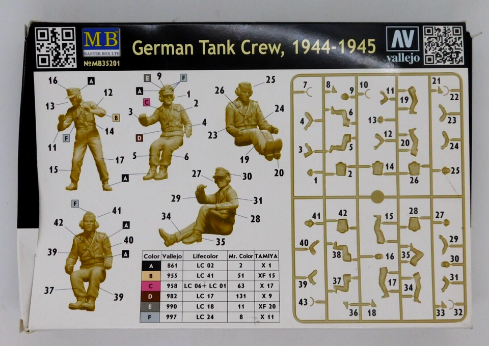Master Box German Tank Crew 1944-1945 1:35 35201 5 Figures Model Kit | eBay